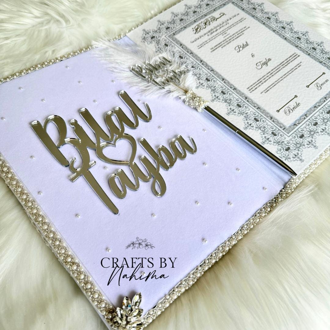 Nikkah Certificate Premium Luxury Folder - Customised, Personalised, H ...