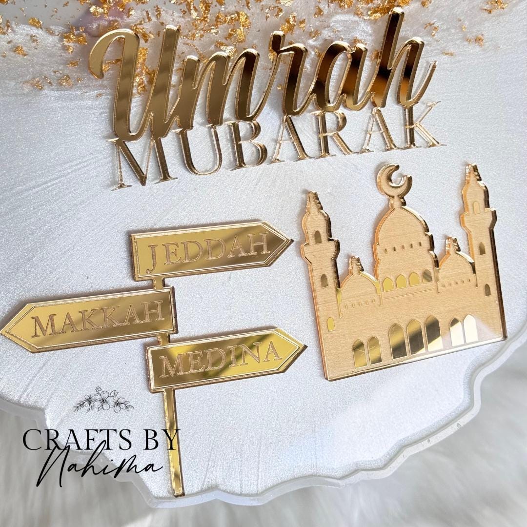 Umrah Mubarak Cake Charms, Cake Toppers– CraftsbyNahima